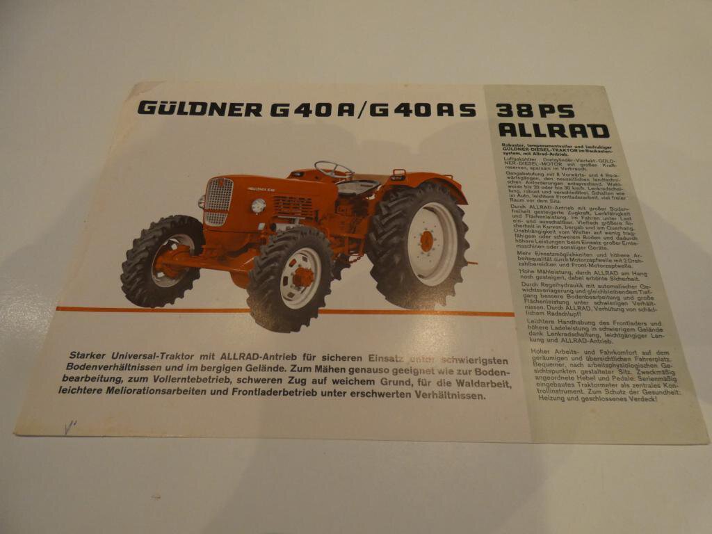 Original Prospekt Güldner G40 A / G40 AS, 49,00